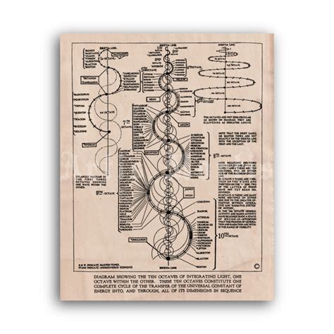 Printable Octaves Of Integrating Light Diagram By Walter Russell Poster