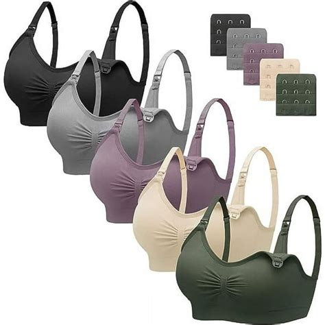 Hblife 5 Pack Nursing Bras For Breastfeeding Womens Maternity Bras