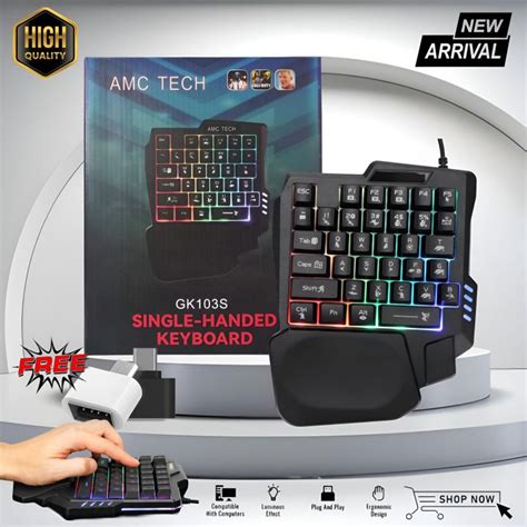 Amc Tech One Handed Gaming Keyboard With Free OTG Daraz Com Bd