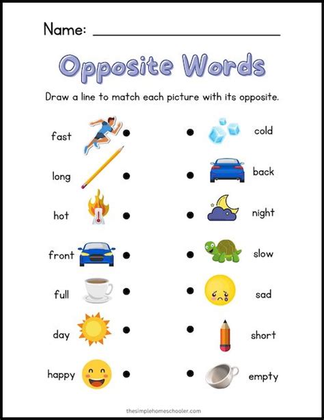 Match The Antonyms Worksheet For Kindergarten Worksheets Library Free