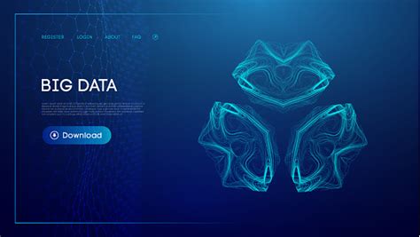 Big Data Abstract Blue Visualization Data Analytics And Technological Integration Stock