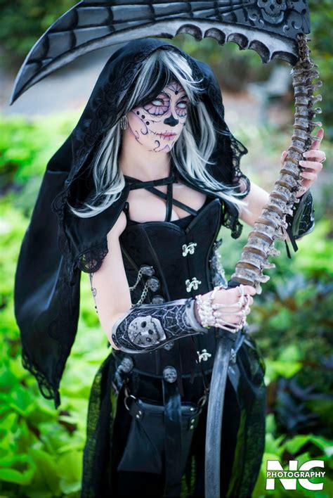 Sugar Skull Grim Reaper Female Halloween Costume Grim Reaper Halloween Costume Halloween