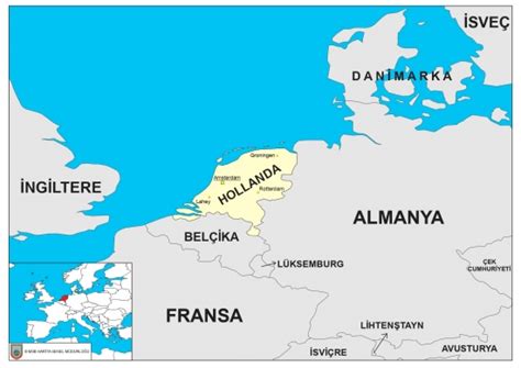 Detaylı Hollanda Haritası Fiziki Ve Siyasi Harita Şehirler Ve Başkent