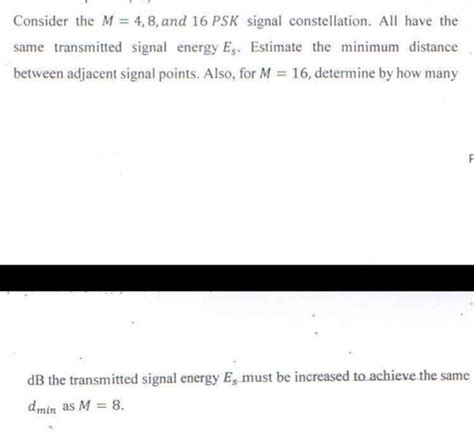 Solved Consider The M48 And 16 Psk Signal Constellation