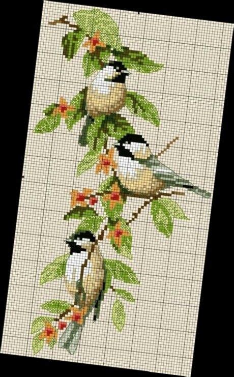 Cross Stitch Birds On Tree Branch Cross Stitch Birds On Tree Branch