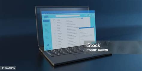 컴퓨터 노트북 화면의 클라이언트 메일 목록 전자 메일 메시지 통신 장치 화면에 대한 스톡 사진 및 기타 이미지 장치 화면 전자메일 컴퓨터 모니터 Istock