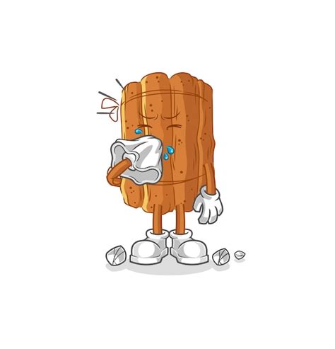 Premium Vector Cinnamon Blowing Nose Character Cartoon Mascot Vector