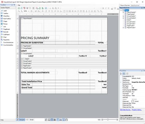 script for referencing a textbox that has a summary function activereports v7 developer