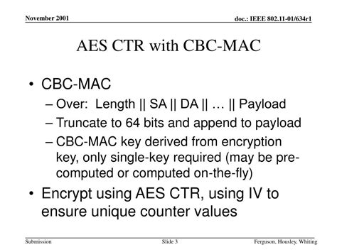 ppt aes mode choices ocb vs counter mode with cbc mac powerpoint