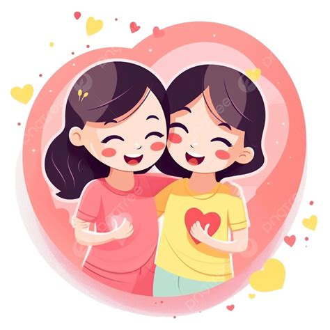 우정의 날 캐릭터 아바타 일러스트레이션 평평한 만화 제전 Png 일러스트 및 이미지 에 대한 무료 다운로드 Pngtree