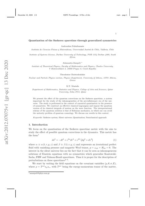 Pdf Quantization Of The Szekeres Spacetime Through Generalized Symmetries