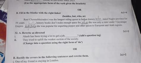 Use The Appropriate Form Of The Verb Given The Brackets Orb Fill In T