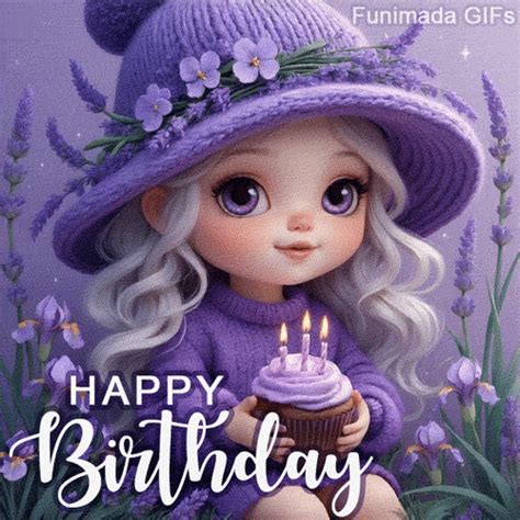 Happy Birthday  With Cute Girl In Lavender Download On