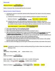 How To Calculate The Molarity Of A Solution Pdf Molarity M Molarity Of Solution Moles