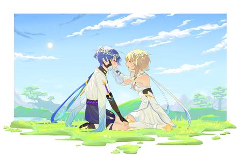 Lumine Scaramouche And Wanderer Genshin Impact Drawn By Aosoju