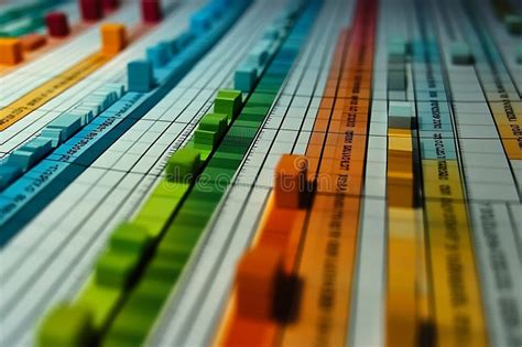 Colorful 3d Chart With Bars And Data Stock Illustration Illustration