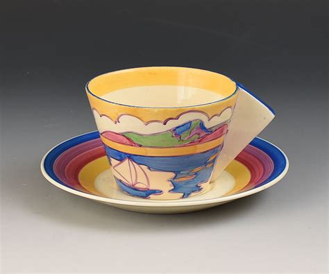 Clarice Cliff Gibraltar Conical Cup And Saucer C 1931