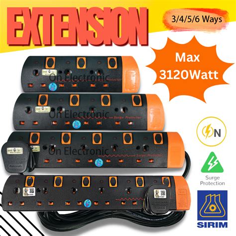 High Quality 3 4 5 6 Way Heavy Duty Trailing Socket Extension Socket 2 5 8 Meter Max Power