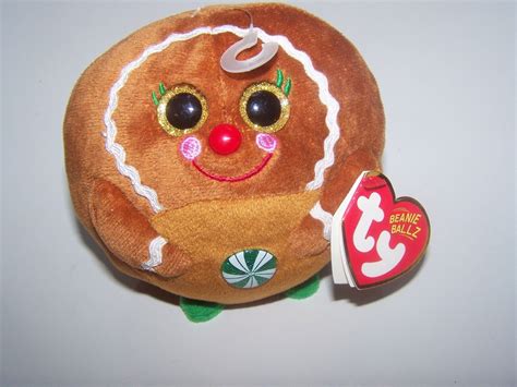 Ty Beanie Ballz Ginger The Gingerbread 5 Beanbag Plush Stuffed Toy