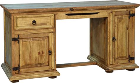 Rustic Computer Desk Pine Wood Computer Desk