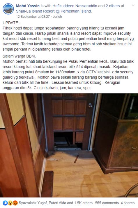 Hilang Rm5 Ribu And Cincin Kahwin Berwaspadalah Ketika Bercuti Terutama