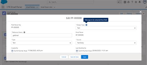 How To Create Field Parser Ctk Email Parser