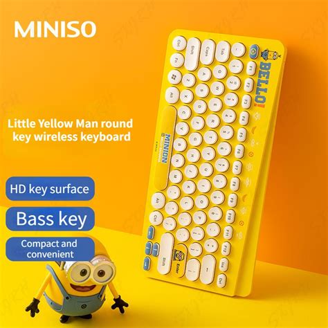 Miniso Minion Series Round Keycap Wireless Keyboard Ak 47a1 Computer