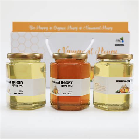 [나마실허니]유리병300선물세트 꿀 사이소