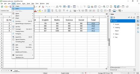 Insert A Chart In Libreoffice Calc — Lesson Science State Board Class 8