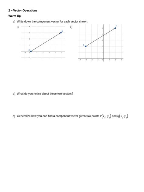 2 Vector Operations Pdf Euclidean Vector Mathematical Objects