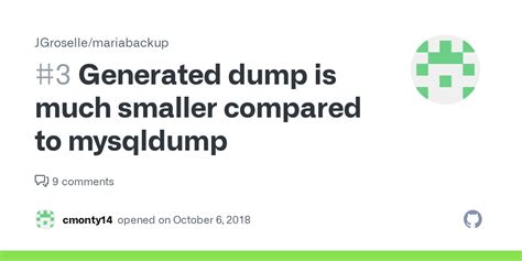Generated Dump Is Much Smaller Compared To Mysqldump · Issue 3 · Jgrosellemariabackup · Github