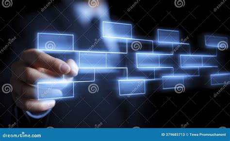 Glowing Flowchart Forming In Mid Air With Drag And Drop Components Snapping Together Showcasing