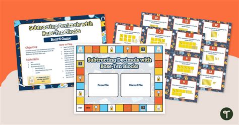Subtracting Decimals With Base Ten Blocks Board Game Teach Starter