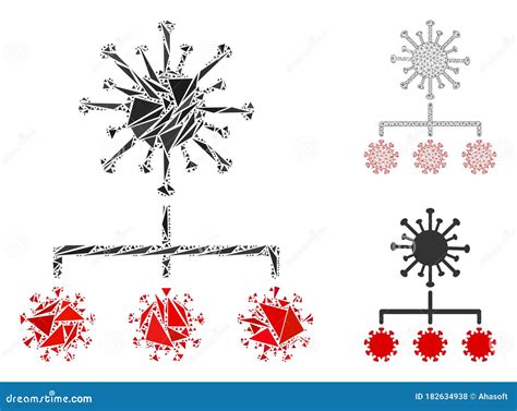 Triangle Mosaic Virus Replication Icon And Vector Mesh Network Model Stock Illustration