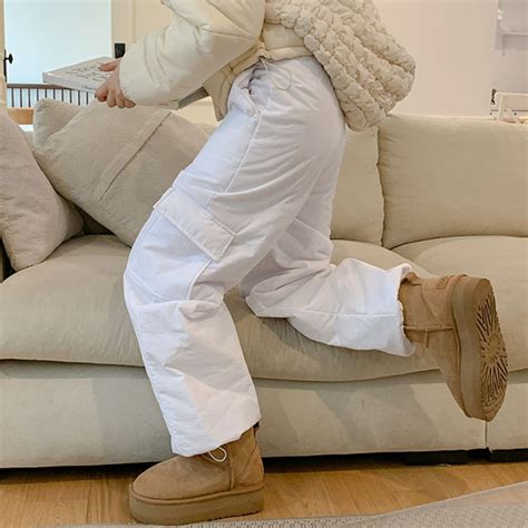 에이비글 8color💖기획 윈터 패딩 와이드 카고팬츠 스트링팬츠 퀄팅 패딩바지 카고바지