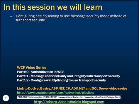 Sql Server Net And C Video Tutorial Part 53 Configure Nettcpbinding To Use Message Security