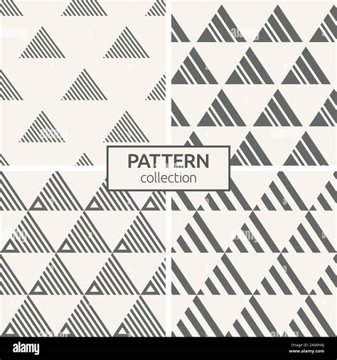 Set Of Four Triangles Seamless Patterns Abstract Geometric Trendy Vector Backgrounds Modern