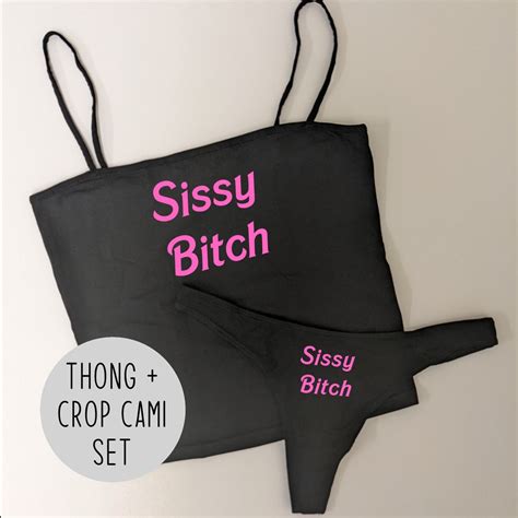 Sissy Bitch Crop Top Thong Set Sissy Boy Pegging Kink Msub Etsy