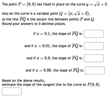 Solved The Point P Lies Fixed In Place On The Curve Chegg Com