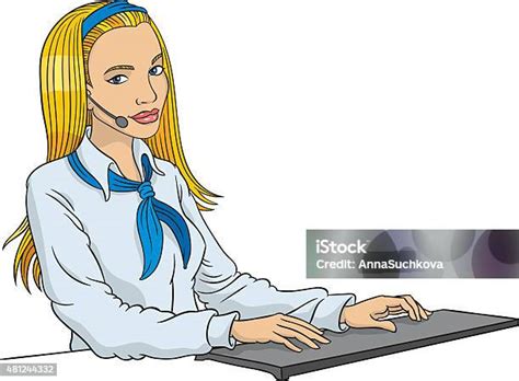 Operator Telepon Vektor Ilustrasi Stok Unduh Gambar Sekarang Administrator Bertata Krama