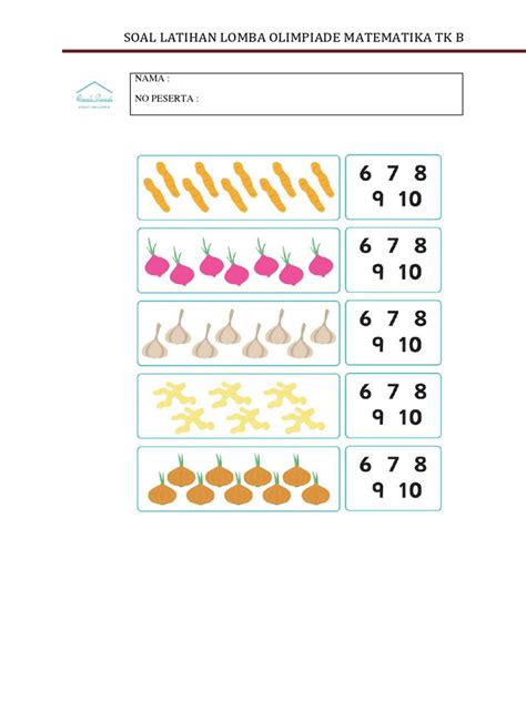 Soal Latihan Lomba Olimpiade Matematika Tk B Nama No Peserta Pdf