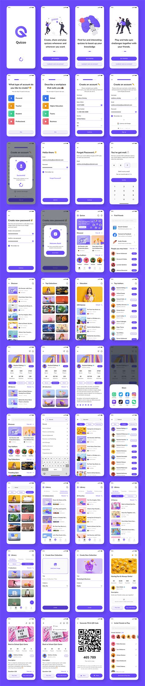 Quizzo Quiz App UI Kit Behance
