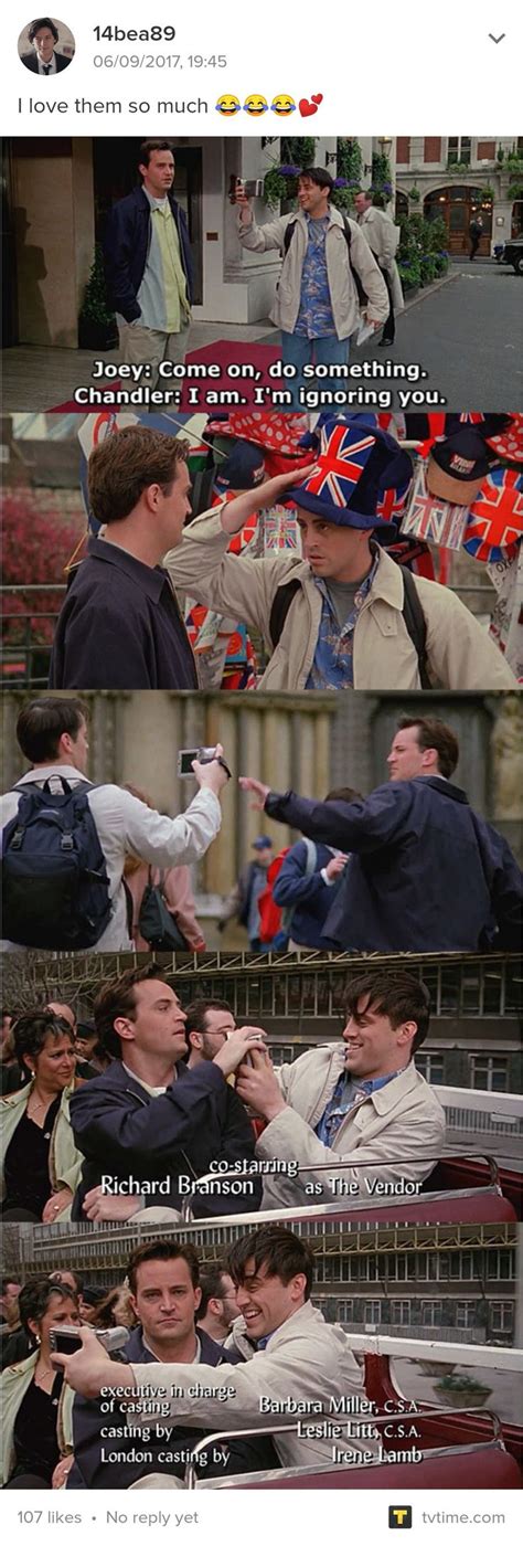 Joey And Chandler In London Friends Moments Friends Funny Moments Friends Scenes