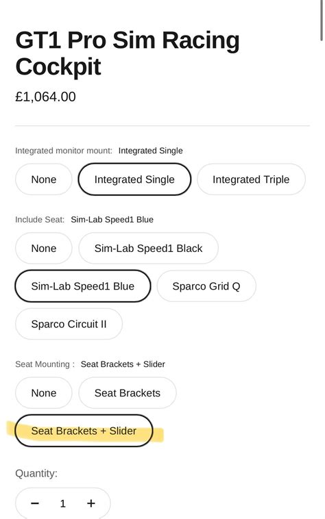 Sim Lab Seat Brackets And Slider R Simracing