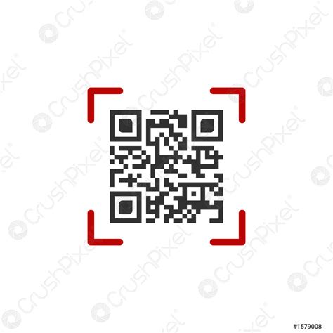 Vector Illustration Of QR Code In Red Scanning Frame Vector Stock Vector Crushpixel