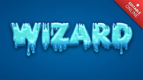 Wizard D Ice Fluid Water Text Effect Generator