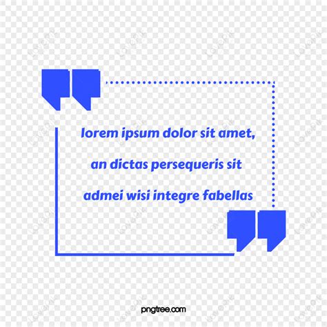 Blue Simple Quotation Margin Element Coarse Frame Dotted Line Quotation Marks Free Png And