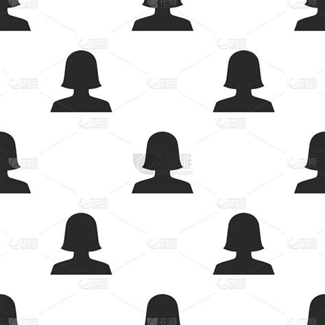 女性轮廓，矢量无缝模式