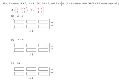 solved find if possible a b a b 2a 2a b and b a if