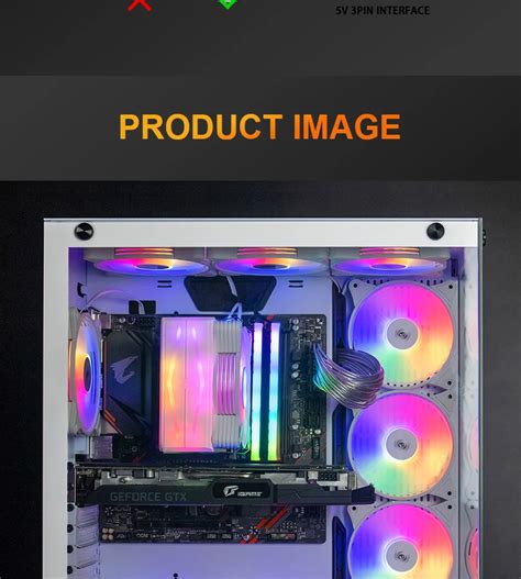 Aigo Ar12 흰색 120mm Rgb 팬 환풍기 Pc 게이머 컴퓨터 케이스 키트 팬 냉각 쿨러 12cm 속도 조정
